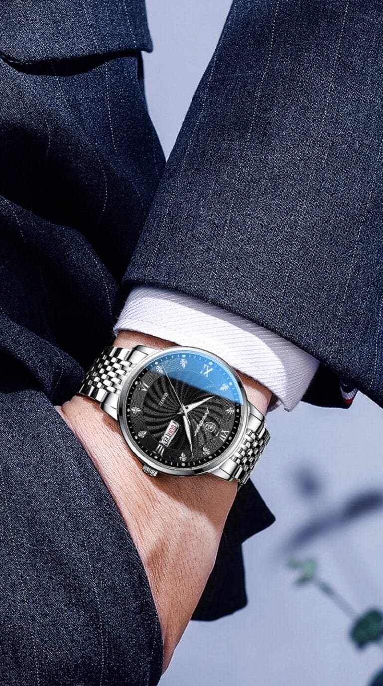 Poedagar 827 Mens Watches Business Stainless Steel Quartz Silver Watch ...