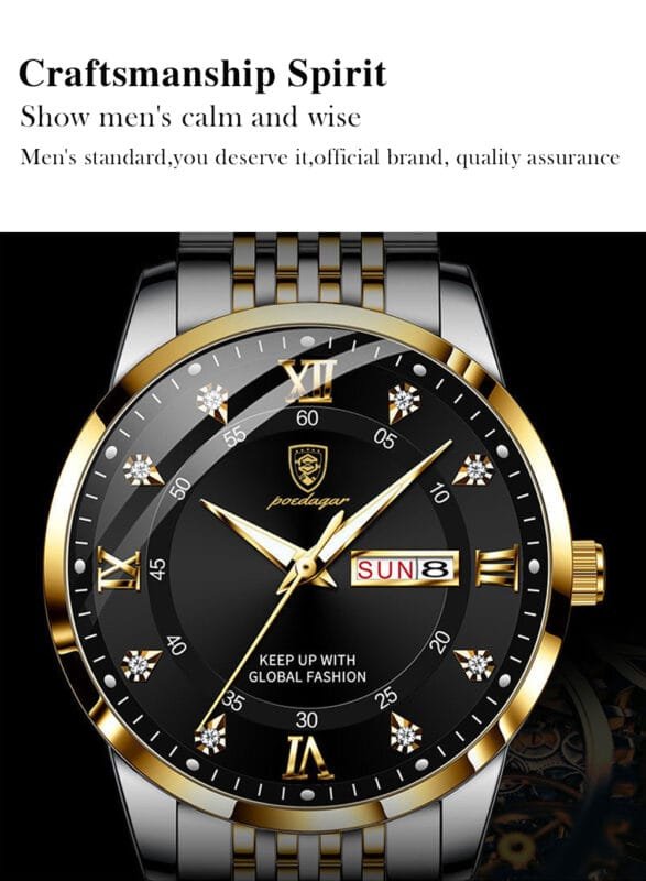 POEDAGAR 836 Stainless Stain Men Watch Stainless Stain Business Quartz ...