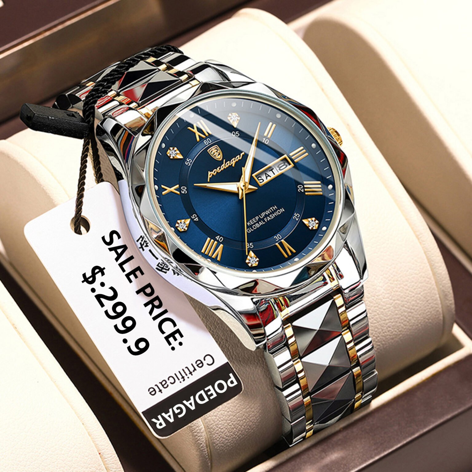 POEDAGAR 924 Men’s Stainless Steel Quartz Watch | Official Store