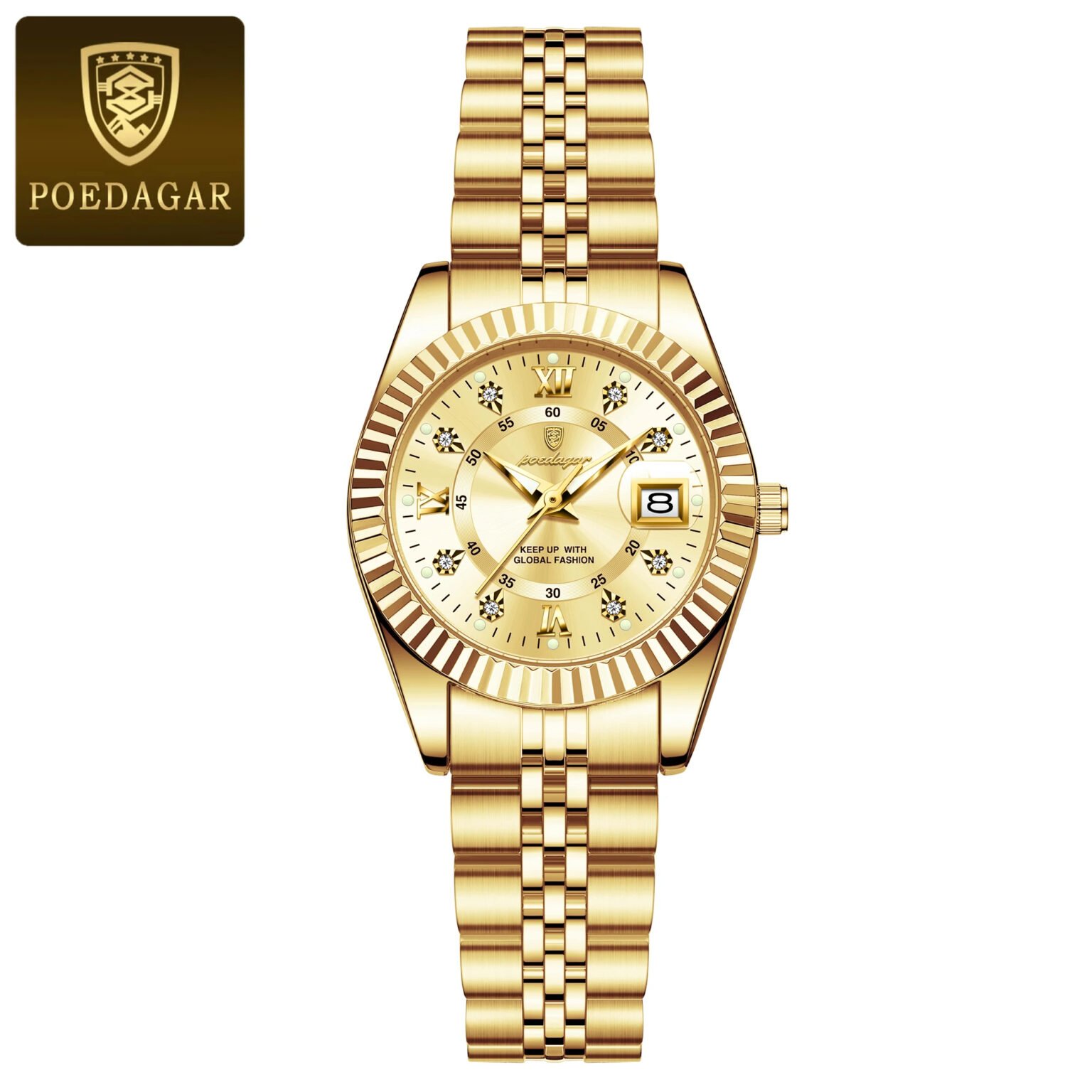 POEDAGAR 780 Luxury Elegant Watch for Women Waterproof Luminous Date ...