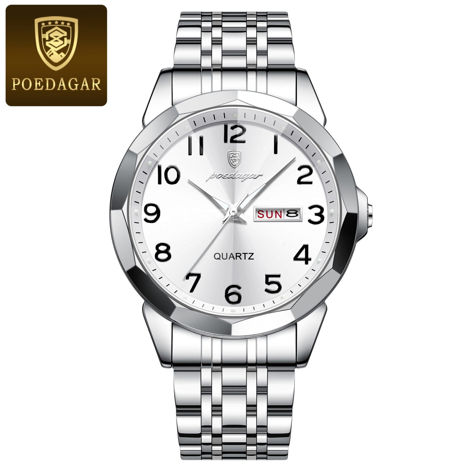 Montre analogique à quartz POEDAGAR 852 pour homme – Acier inoxydable ...