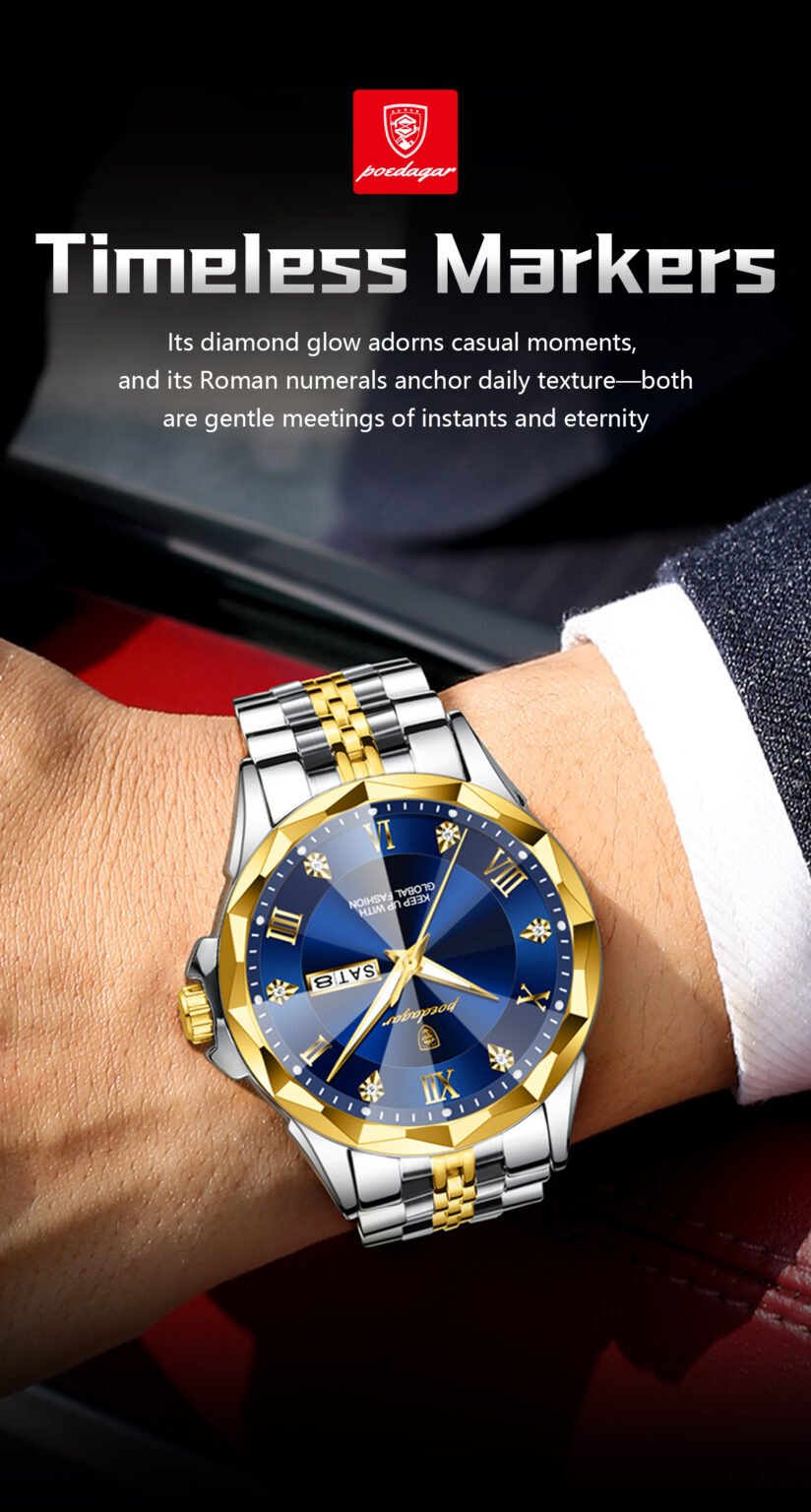 POEDAGAR 698 Fashion Luxury Men Watch Top Original Waterproof Luminous ...